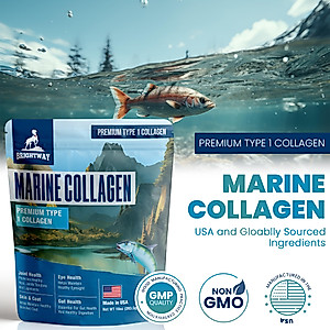 Wild Caught Marine Collagen Peptide for Dogs- Improves Gut, Skin & Coat Health, Allergies, Pet Mobility Hip & Joint Supplement Health