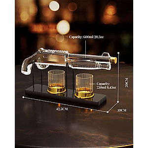 Whiskey Decanter Sets for Men, 20.3 Oz Decanter Set with 2 Glasses, Gifts for Men, Him, Dad, Brother, Birthday Gift Ideas from Daughter Son, Cool Liquor Dispenser for Home Bar