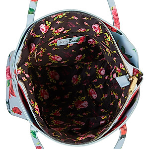 Betsey Johnson Greer Floral Print Vegan Leather Tote Bag One Size Blue multi