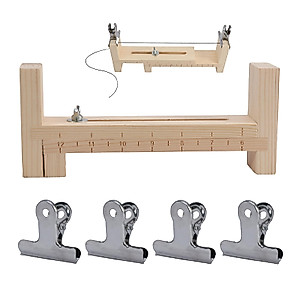 CALIDAKA Jig Bracelet Maker with 4 Pcs Clips, Wood Jig Bracelet Maker U Shape Clear Scale Bracelet, DIY Hand Knitting Bracelet Jig Bracelet Braiding Tool for DIY Crafting Weaving(A)