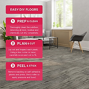 LUCiDA SURFACES Luxury Vinyl Flooring Tiles-Peel and Stick Floor Tile for DIY Installation-36 Wood-Look Planks-Greyscale-BaseCore-54 Sq. Feet