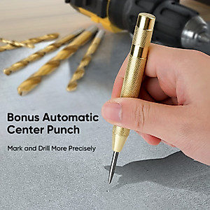 TICONN 230PCS Titanium Coated Drill Bit Set, 135 Degree Tip HSS Drill Bits Kit with Storage Case for Steel, Aluminum, Copper, Soft Alloy Steel, Wood, Plastic Size from 3/64" to 1/2"