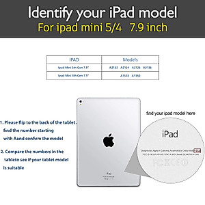 Gexmil Case for iPad 7.9 Inch Mini 4/5, with Pencil Holder,applies Cowhide Folio Cover for iPad Mini 4 Genuine Leather case (Pattern-Brown)