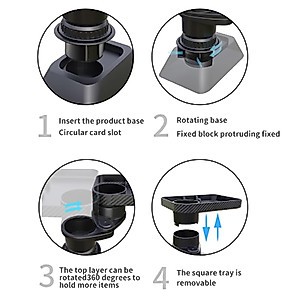 Car Cup Holder Expander, Detachable Car Food Table Tray,Car Organizer Desk, fit in 18-40 oz Water Bottle Stainless Steel Tumbler,Car Seat Cup Holder Snack Tray for Road Trip Accessories (Model A)