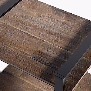 ZINUS Brock Etagere Bookcase with Hanging Storage / 4-Shelf Bookcase / Metal Frame / Solid Acacia Wood / Easy Assembly