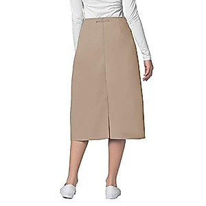 Adar Universal Scrub Skirts for Women - Mid-Calf Drawstring Scrub Skirt - 707 - Khaki - 12