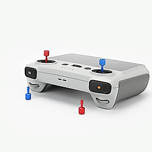 2 Pairs Mini 3 Pro/Mini 3 Controller Sticks for DJI RC, Aluminum Alloy Remote Control Joysticks, Rocker Replacement Parts for DJI Mini 3 Pro/Mini 3 Accessories (Red & Blue)