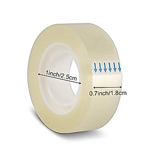 KIDMEN Transparent Tape,Clear Tape for Office, Home, School，5 Dispensered Rolls, 0.7 x 1300 Inch