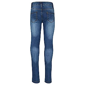 A2Z 4 Kids Girls Denim Ripped Jeans Mid Blue Comfort Skinny Stretch - Girls Jeans JN28 Mid Blue_11-12