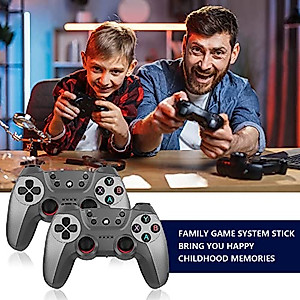 Retro Game Stick, Wireless Game Console Built-in 9 Classic Emulators, Nostalgia Stick Game 1080p HDMI Output, Plug and Play Video Game Stick with Dual 2.4G Wireless Controllers (128G, 20888 Games)