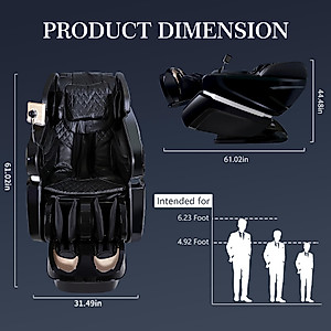 Kollecktiv AI Voice Massage Chair, Full Body Zero Gravity SL-Track Shiatsu Massage Recliner Chair with Heat Body Scan, for Dad, Husband (Black)