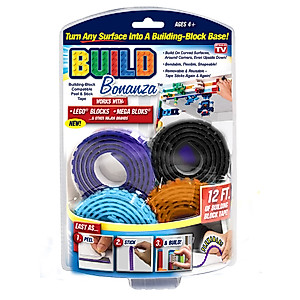 Build Bonanza Self Adhesive Tape Works Building Block Tape, Purple/Black/Turquoise/Orange