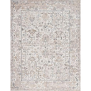 Unique Loom Portland Collection Bohemian Vintage Inspired Tone Design Area Rug, 10' 0" x 13' 0", Ivory/Gray