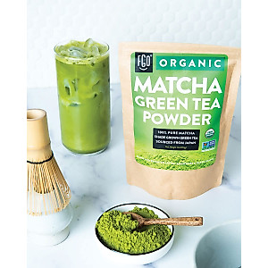 FGO Organic Matcha Green Tea Powder, Japanese Culinary Grade for Cooking, Baking, and Smoothies, 4 Ounce Resealable Bag, Packaging May Vary (Pack of 1)