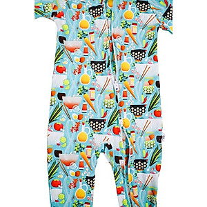 Jade&Kai Bamboo Footie Pajamas | Naptime n' Noodles | Soft and Stretchy | Gentle on Skin | Zipper Closure | Multiple Sizes (0-3mo)