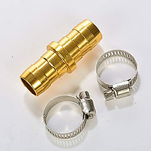 2 Pack Garden Hose Connector Repair Mender Kit with Stainless Clamp,Fits 3/4"-5/8" Water Hose Repair Fitting