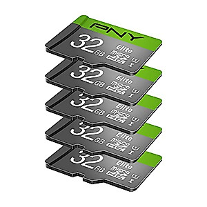 PNY 32GB Elite Class 10 U1 microSDHC Flash Memory Card 5-Pack - 100MB/s, Class 10, U1, Full HD, UHS-I, Micro SD