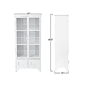 Creative Co-Op Metal Shelves & 4 Doors Cabinets and Shelf Units, White