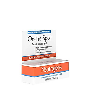 Neutrogena On-The-Spot Acne Spot Treatment with 2.5% Benzoyl Peroxide Acne Treatment Medicine to Treat Face Acne, Gentle Benzoyl Peroxide Pimple Gel for Acne Prone Skin,.75 oz (Pack of 6)