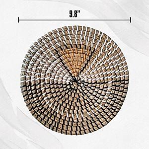 Aureika Decorative Hanging Wall Baskets from Seagrass - Round Wicker Basket Wall Decor - Wicker Wall Art - Wall Basket Decor Boho Flat - Decorative Baskets for Wall with Unique Design (Cyrence)