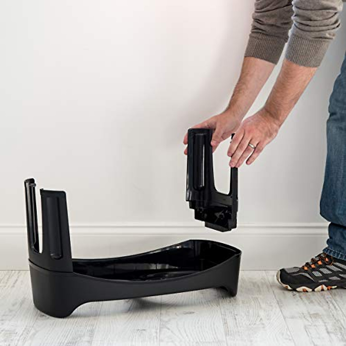 IRIS USA Large Elevated Pet Feeder with Attachable Legs and 2 Stainless Steel Bowls, For Small to Large Dogs Cats with 2 Quart Bowls and 12"H Legs Raised Pet Feeding Station, Black