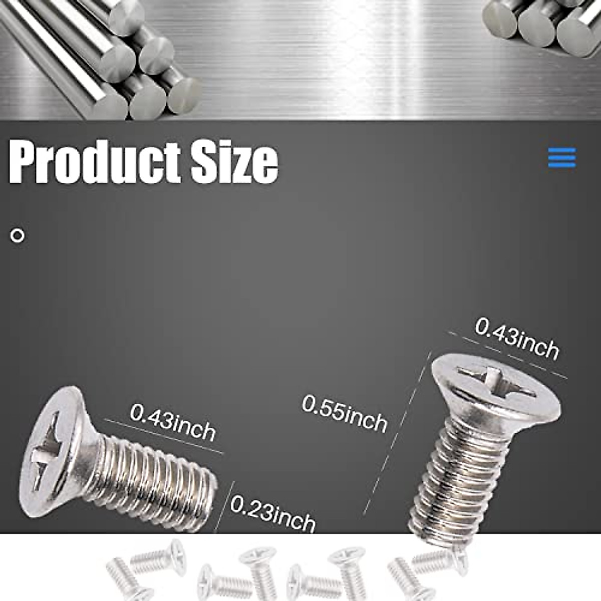 JDDRY 12PCS Stainless Steel Brake Disc Rotor Screws,93600-06014-0H- Compatible With Honda, Acura, Hyundai and Kia,Retaining Hardware Bolts Screw Kit for Front and Rear(Silver,12PCS)