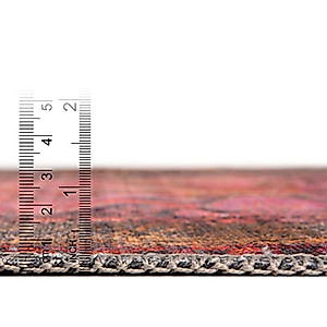 Unique Loom Mangata Collection Area Rug - Mona (Square 5' 3" x 5' 3", Pink/Beige)