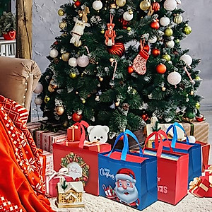 Large Christmas Gift Bags - 15 Pcs Gift Bags for Christmas Presents, Reusable Gift Bags with Handles, Christmas Bags, Christmas Tote Bags, Holiday Gift Bags Bulk, Xmas Gift Bags, 11.8 * 9.8 * 5.9"