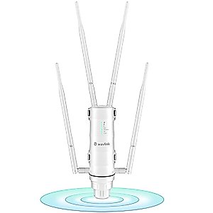 WAVLINK Outdoor WiFi Extender AC1200 High Power Outdoor Weatherproof WiFi Range Extender Access Point with Passive POE, Dual Band 2.4GHz+5GHz, 4x7dBi Detachable Antenna