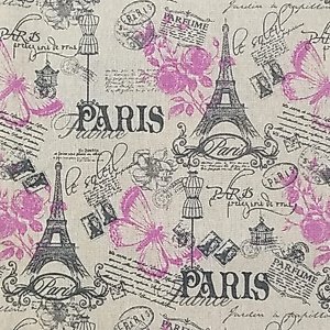 Sheicon Paris Eiffel Tower Print Fabric by The Yard 60" Wide French Romance Vintage Decorative Fabric for DIY Projects and Tablecloth Making Color Tower Butterfly Size 1 Yard