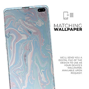 DesignSkinz Marbleized Pink and Blue Soft v3 Protective Vinyl Decal Wrap Skin Cover Compatible with The Samsung Galaxy S20 (Screen Trim & Back Glass Skin)