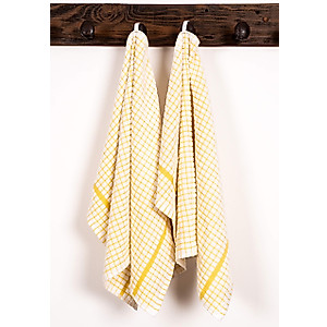 LAPRIMA SHOPS Set of 2 Terry Kitchen Towels, 20 x 30-inch 100-Percent Cotton (Yellow)