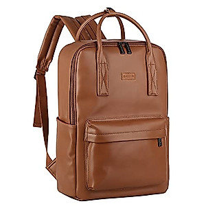 Leather Backpack for Women Travel Backpack Purse Small Cute School College Backpack for Girl BP-29 (Brown)