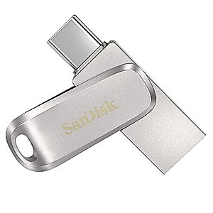 SanDisk Ultra Dual Drive Luxe USB Type-C 128GB Flash Drive for Microsoft Lenovo Yoga, Galaxy Book Pro, Surface Pro 7 2-in-1 Laptops (SDDDC4-128G-G46) Bundle with (1) Everything But Stromboli Lanyard