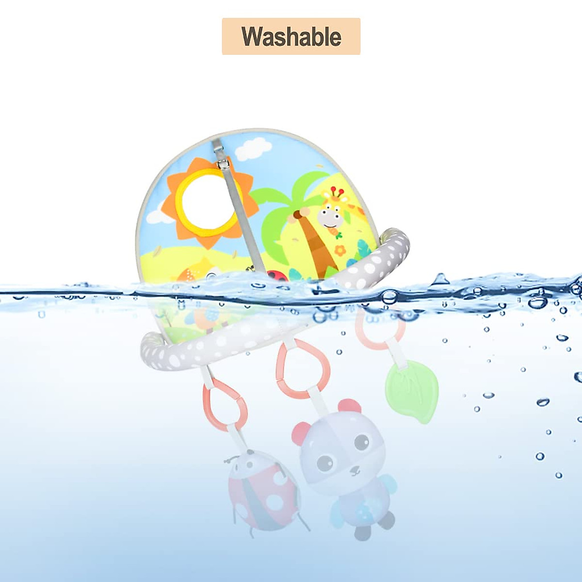 AIPINQI Car Seat Toy for Infants, Rear Car Seat Hanging Toys for Baby, Kick and Play Activity Center for Rear and Forward Facing, Easier Drive for Newborn, Baby’s Travel Companion, Bear