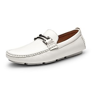 Bruno Marc Men's Driving Penny Loafers Casual Slip-on Moccasins Shoes,Size 8.5,White,HUGH-01