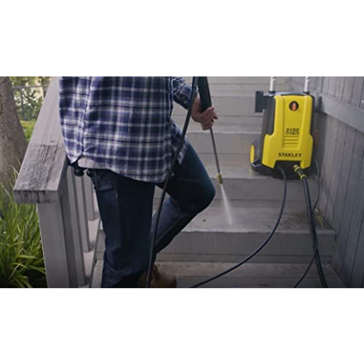 Stanley SHP2150 Portable Electric Pressure Washer, 2150 PSI, 1.4 GPM, 13 AMP, with Metal Lance, Foam Cannon, M22 Trigger Gun, 25' Hose, Quick Connect Nozzles
