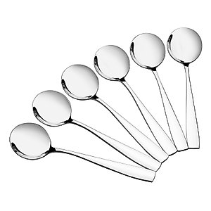Kekow Soup Spoons, 12-Piece Stainless Steel Round Bouillon Spoon