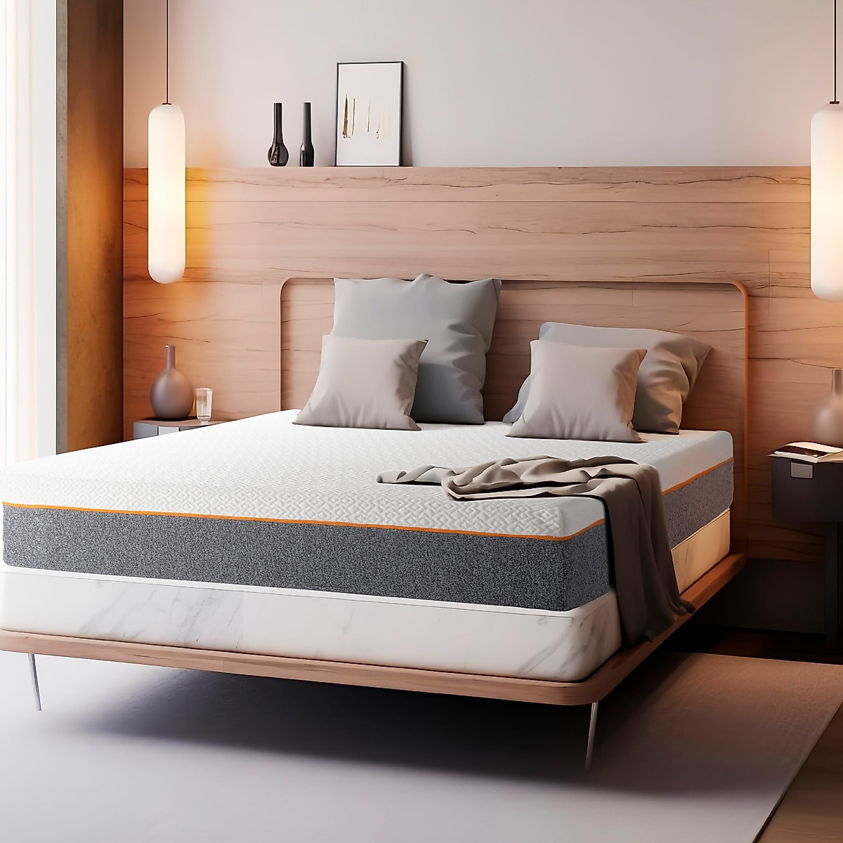 Askme Queen Mattress 10 Inch Memory Foam Mattress Bed in a Box,Medium Soft Cooling Gel Green Tea Queen Size Mattress with Breathable Soft Fabric Cover CertiPUR-US Certified Pressure Relieving 60"×80"