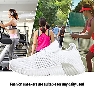 FULORIS Women's Slip On Comfort Golf Shoes Walking Shoes for Women Non Slip Running Shoes Breathable Lightweight Gym Sneakers White 7