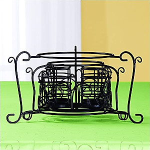 Collections Etc Metal Buffet Organizer with Scroll Design, 7-Piece Set for Plates, Napkins and Cutlery