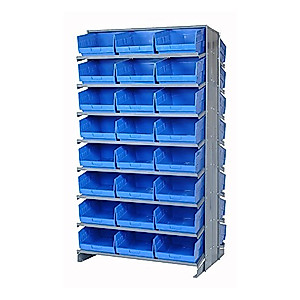 Quantum Storage Systems Store More Double-Sided Pick Rack System - 48 QSB209 6" Shelf Bin Complete Package 24" x 36" x 60" - Blue