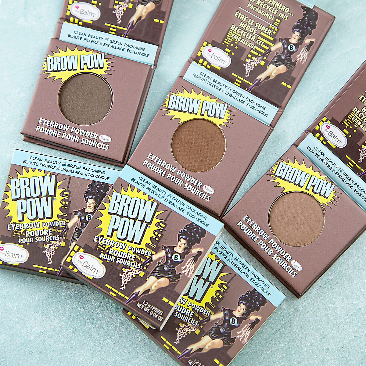 theBalm Clean and Green Brow Pow, Dark Brown, 0.03 Ounce (Pack of 1)