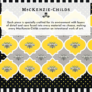 MACKENZIE-CHILDS Queen Bee Stemless Wine Glasses, Bee Drinking Glasses, Decorative Wine Glasses, Set of 4