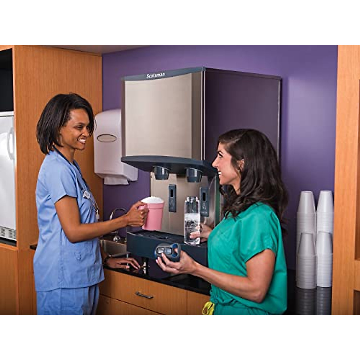 Scotsman HID525A-1 Meridian Nugget Ice & Water Dispenser, 25-Pound Capacity, Stainless Steel, 115-Volts, NSF