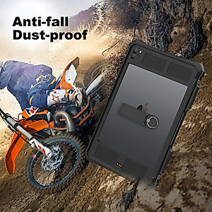 ShellBox Case New iPad Pro 11 inch 2022&2021&2020 Waterproof Case, Full-Body Heavy Duty Shockproof Protective Cover with Kickstand Built-in Screen Protector Pencil Holder Shoulder Strap