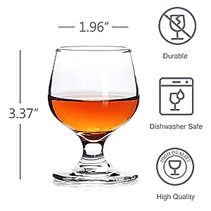Valeways Shot Glasses, 3.5oz Shot Glass Set of 6/Clear Shot Glasses/Cute Shot Glasses/Perfect for Tasting Brandy/Glass Snifters