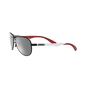 Ray-Ban RB8313M Scuderia Ferrari Collection Aviator Sunglasses, Black/Grey Mirrored Silver, 61 mm
