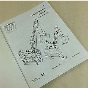 J I Case D100 And D130 Backhoes Parts Catalog Manual N0. B1275 For Uni-Loaders