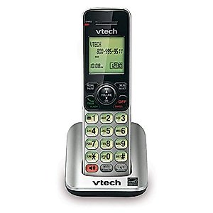 VTech CS6609 Cordless Accessory Handset - Requires a compatible phone system purchased separately (VTech CS6619, CS6629, CS6648, or CS6649),Silver/black